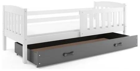 Dětská postel KUBUS s úložným prostorem 80x190 cm - bílá Šedá