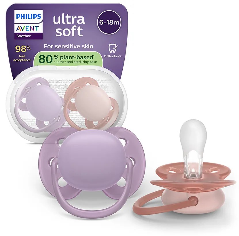 PHILIPS AVENT Šidítko Ultrasoft Premium 6-18 m 2 ks Philips Avent Chlapec