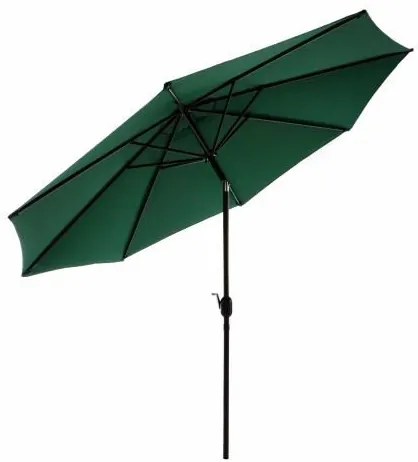 GARTHEN Zahradní slunečník s kličkou 2,9 m, zelený