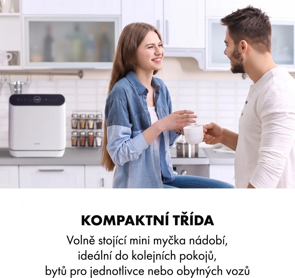 Klarstein Oceana, myčka nádobí, volně stojící, 860 W, energetická třída F, bez instalace, bílá