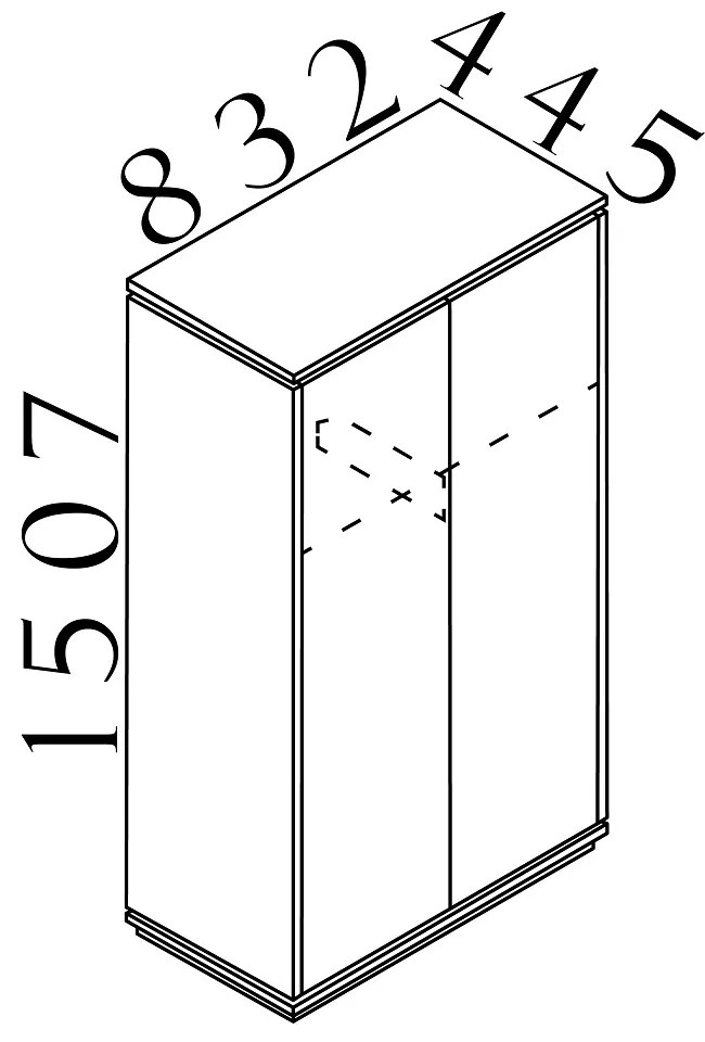 Vysoká šatní skříň Creator 83,2 x 44,5 x 150,7 cm, bílá / antracit