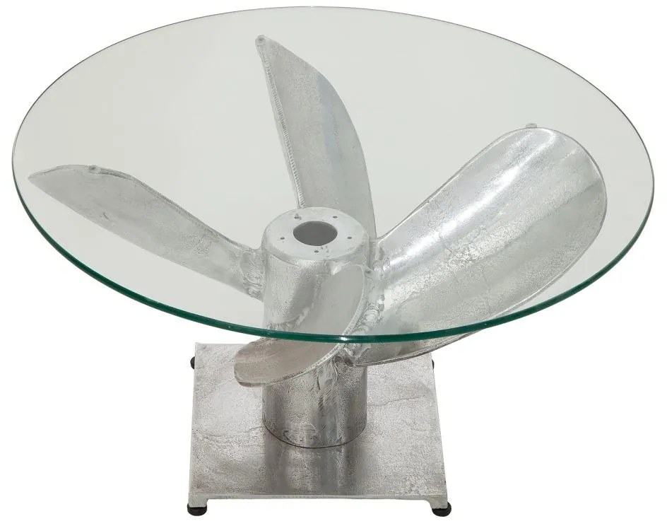 Designový konferenční stůl Propeller, 60 cm, stříbrný