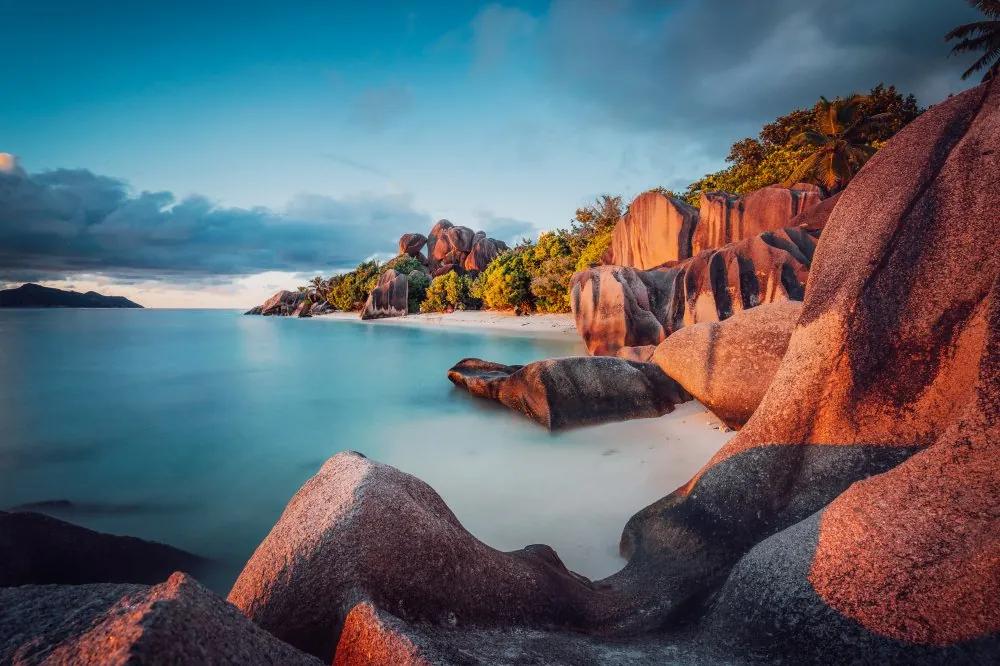 Vícedílný obraz Pláž Na Seychelách Nedostatek Nedostatek Přírodní plátno 180x120