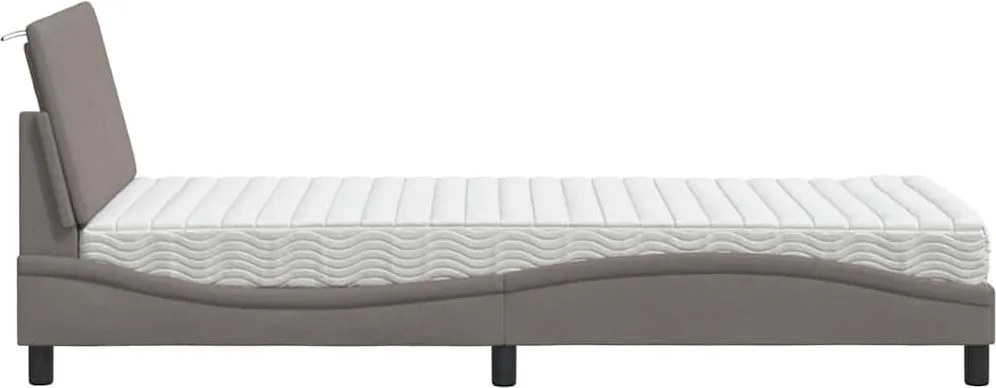 Postel s matrací Hanko taupe 90 x 190 cm textil 3310500