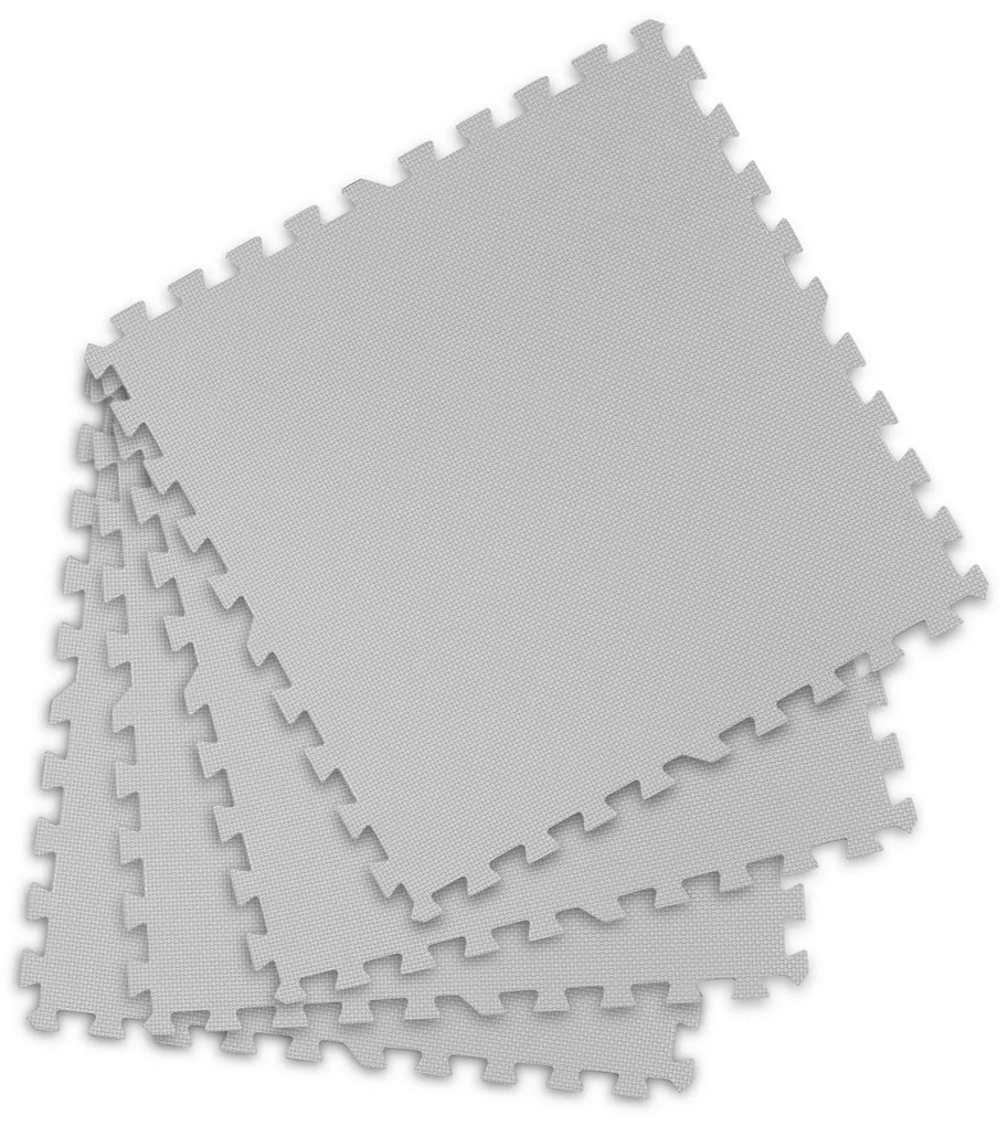 Ricokids šedá velká pěnová podložka puzzle 60x60 cm 4 ks pro děti