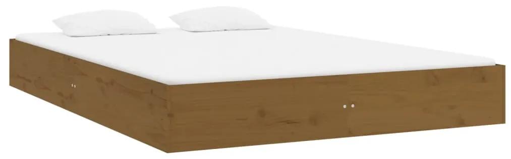 Rám postele medově hnědý masivní dřevo 150 x 200 cm King Size - Default Title