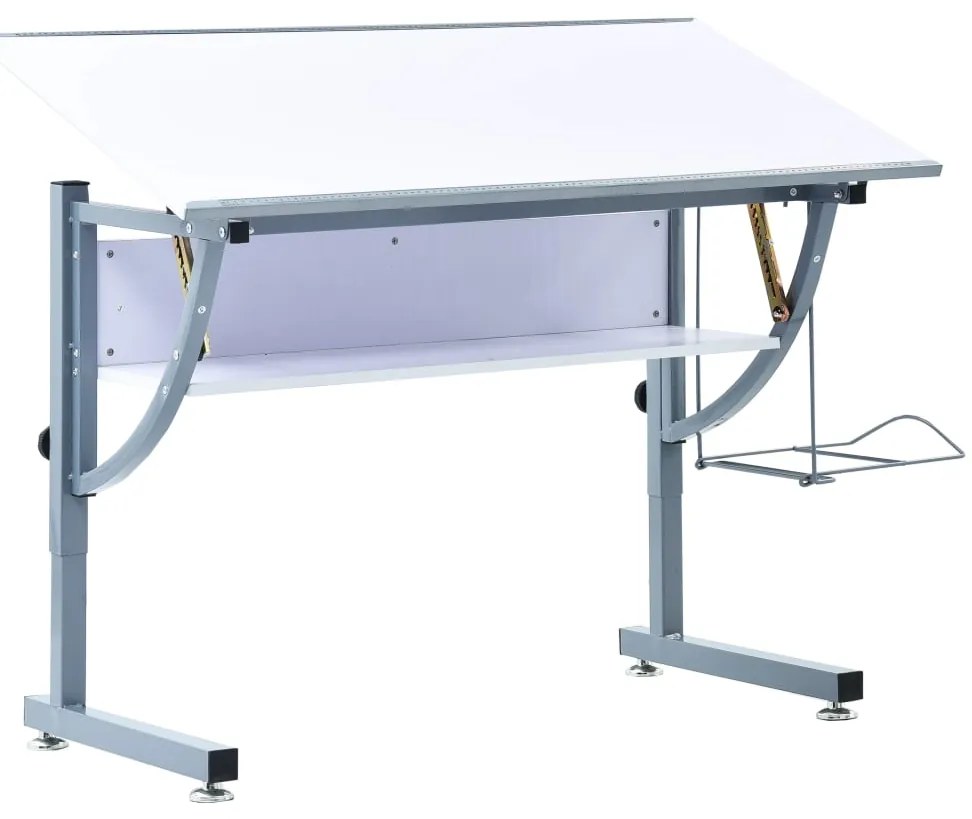 287450 vidaXL Studentský kreslící stůl bílý 110 x 60 x 87 cm MDF