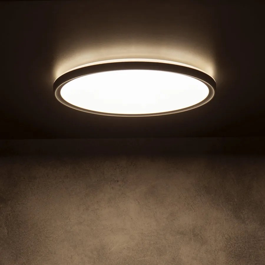 KANLUX KANLUX, AZPO stropní LED svítilna, průměr 420mm, 22W, 3000/4000/6000K, IP54, černá mat, 31517