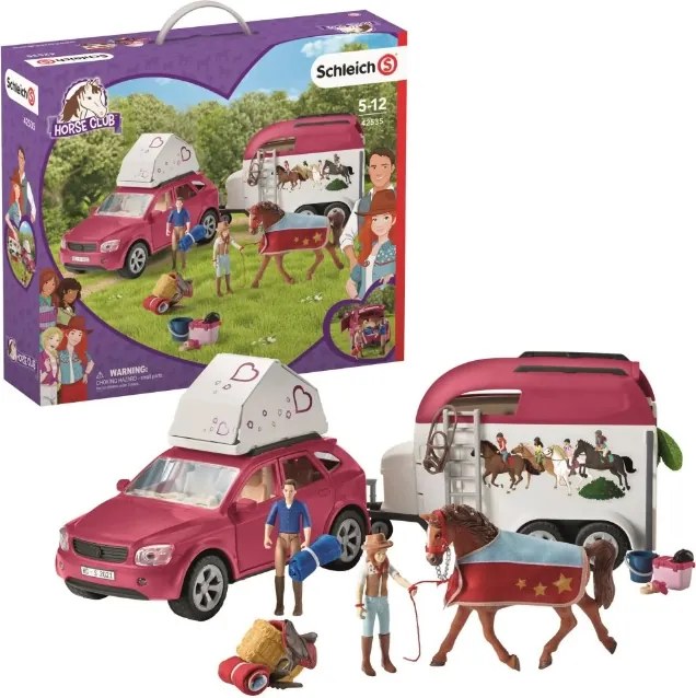 Schleich 42535 Dobrodružné auto s přívěsem a koněm