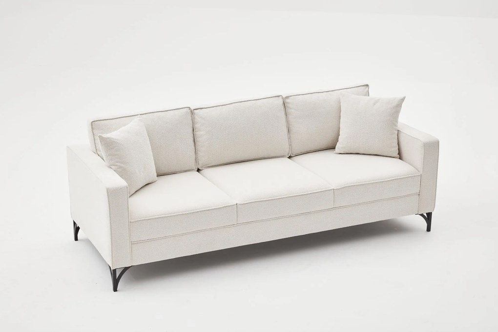 Hanah Home Třímístná pohovka BERLIN krémová 222 cm 825BLC2798