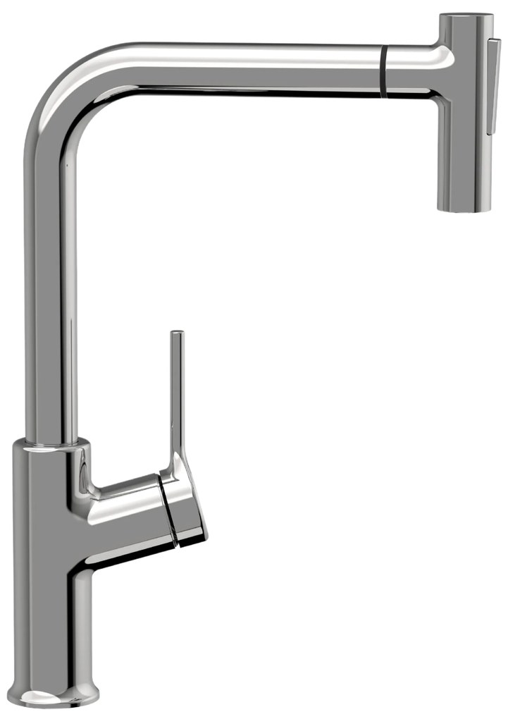 Invena Farsala, vysoká dřezová baterie s 2-funkční výsuvnou výlevkou h-369, chromová, INV-BZ-40-L01-S
