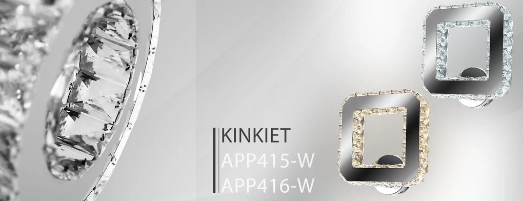 Toolight - LED křišťálové nástěnné svítidlo 10W, teplé světlo, APP415-W, chromová, OSW-65013