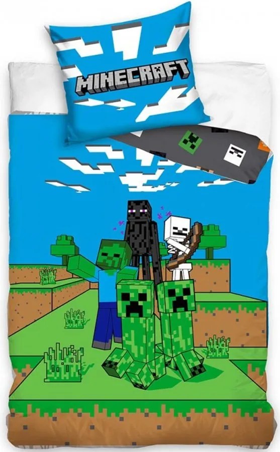 Bavlněné ložní povlečení Minecraft  - motiv Mob Monsters - 100% bavlna - 70 x 90 cm + 140 x 200 cm