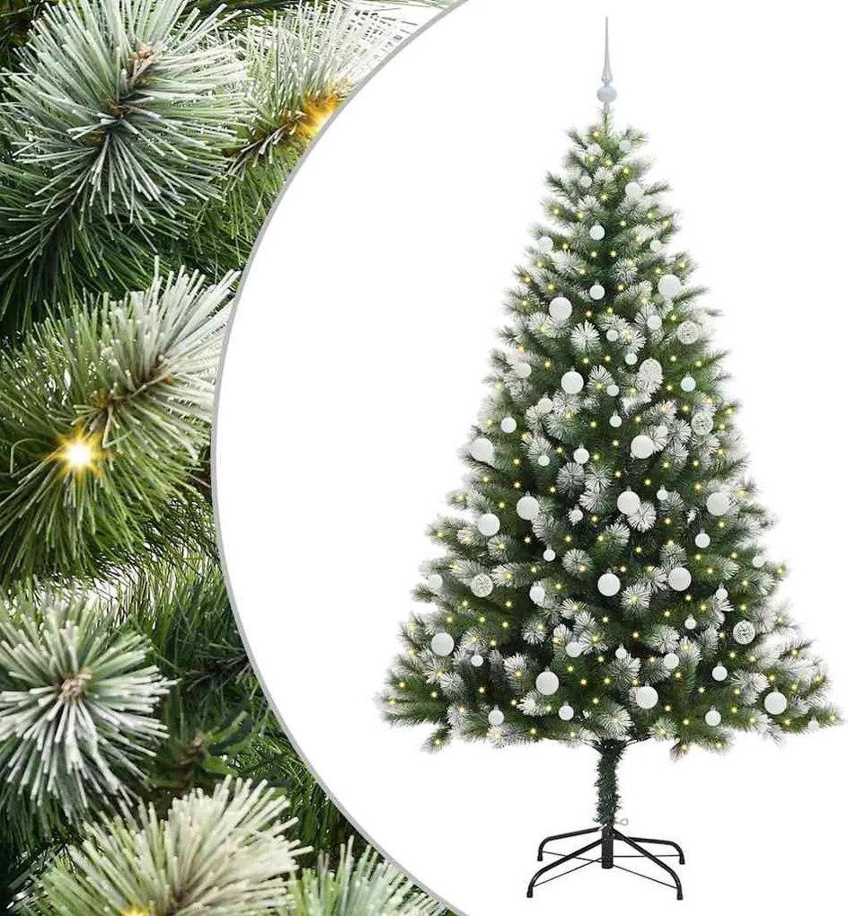Umělý vánoční stromeček s umělým sněhem 300 LED Teplá bílá 3395454