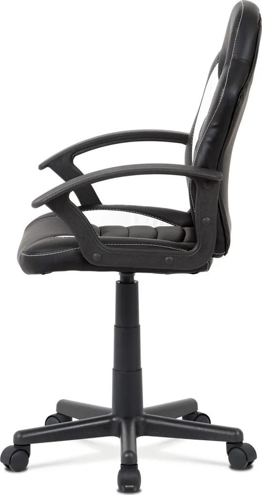 Autronic Dětská židle KA-V107 WT, bílá-černá ekokůže/černý plast