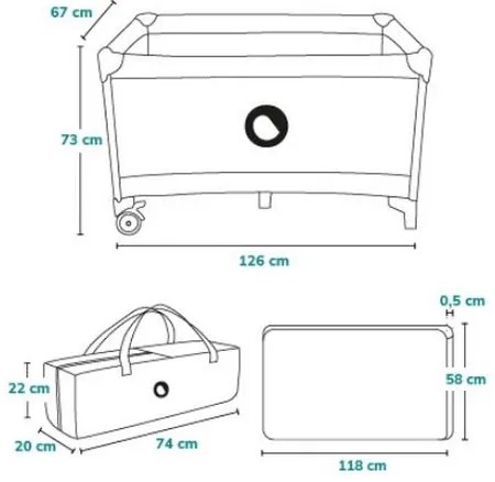 Lionelo - Cestovní postýlka STEFI růžová/šedá