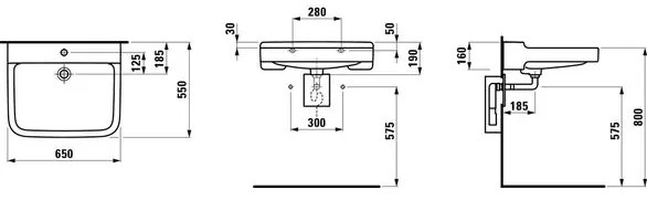 Laufen Pro LIBERTY Umyvadlo 55x65 cm, bílá H8119530001041