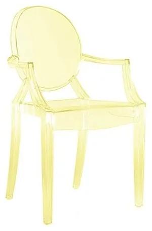 Set 4 dětských židlí Lou Lou Ghost transparentní žlutá, Kartell - Lou Lou Ghost