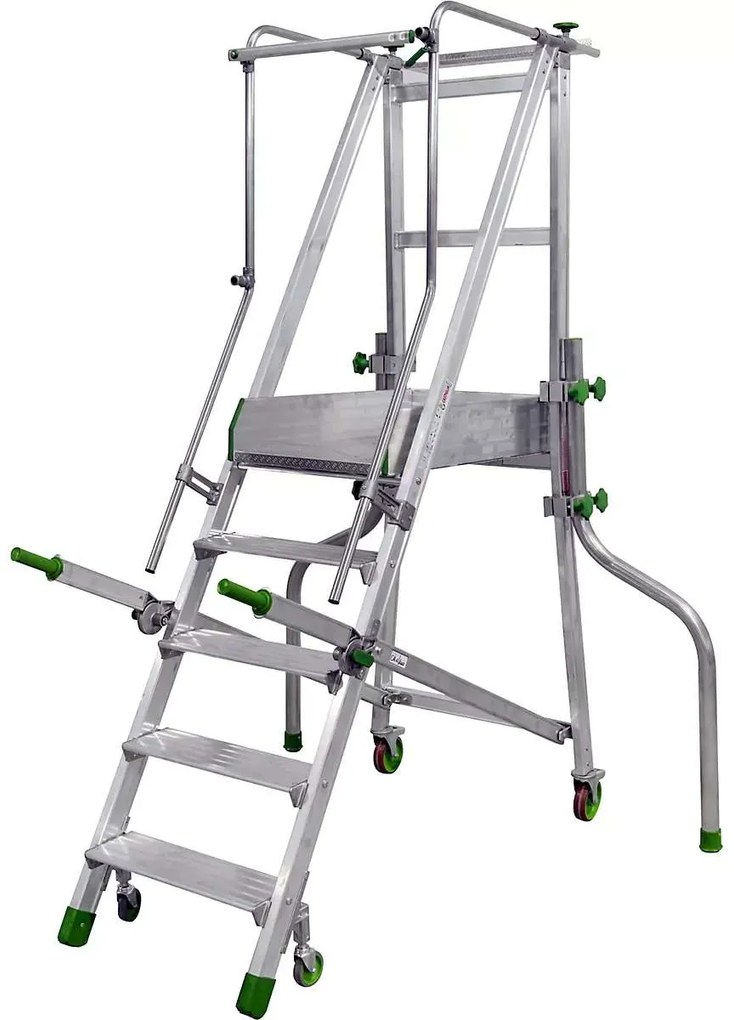 Pojízdné hliníkové schůdky Facal 4 nášlapy + plošinka, CA1/100-K