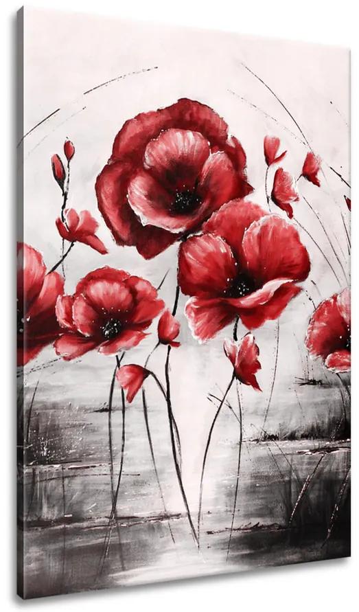 Gario Ručně malovaný obraz Červené Vlčí máky Rozměry: 120 x 80 cm