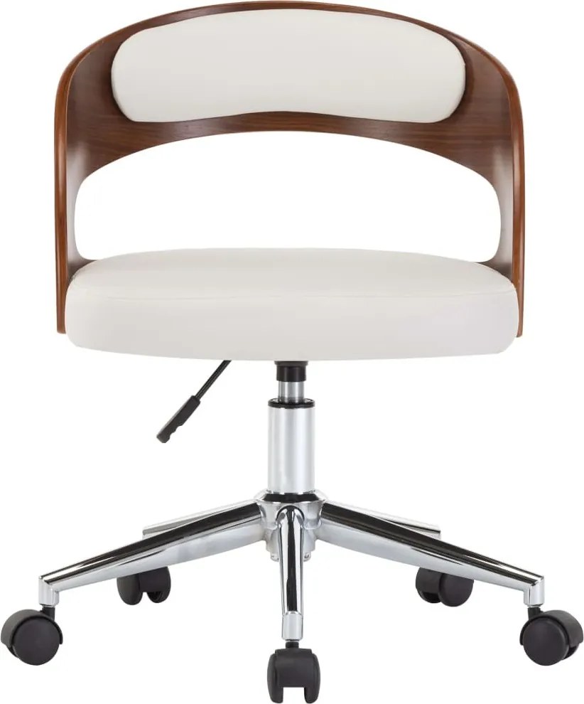 vidaXL Otočné jídelní židle 2 ks ohýbané dřevo a textil [3054911] Barva: krémová