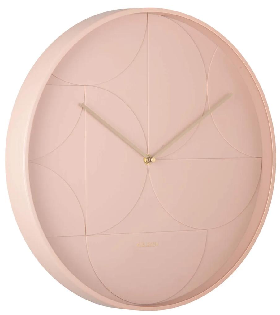 Nástěnné hodiny leon ø 40 cm růžové MUZZA
