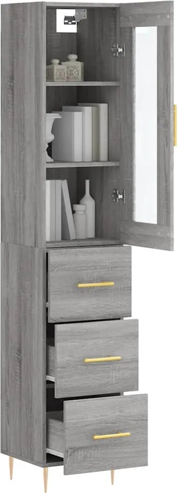 Skříň highboard šedá sonoma 34,5 x 34 x 180 cm kompozitní dřevo 3199231