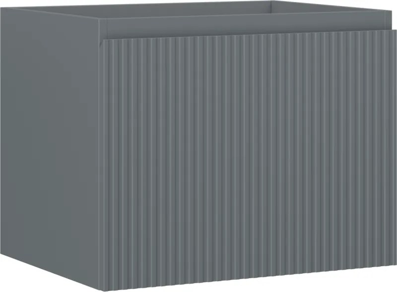 Mexen Rivel, koupelnová skříňka 60 cm, 1 zásuvka, drážkovaná, grafitová matná, 91A20-06047-1-BF66