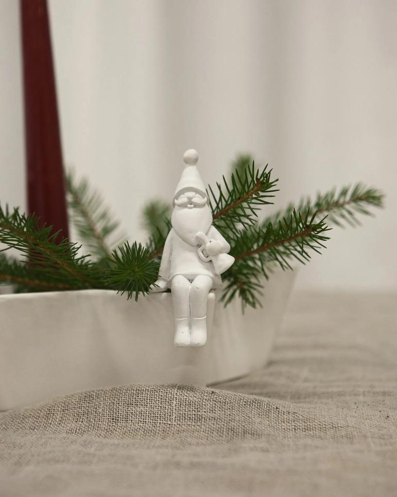 Storefactory Vánoční figurka Nisse White, bílá barva, pryskyřice
