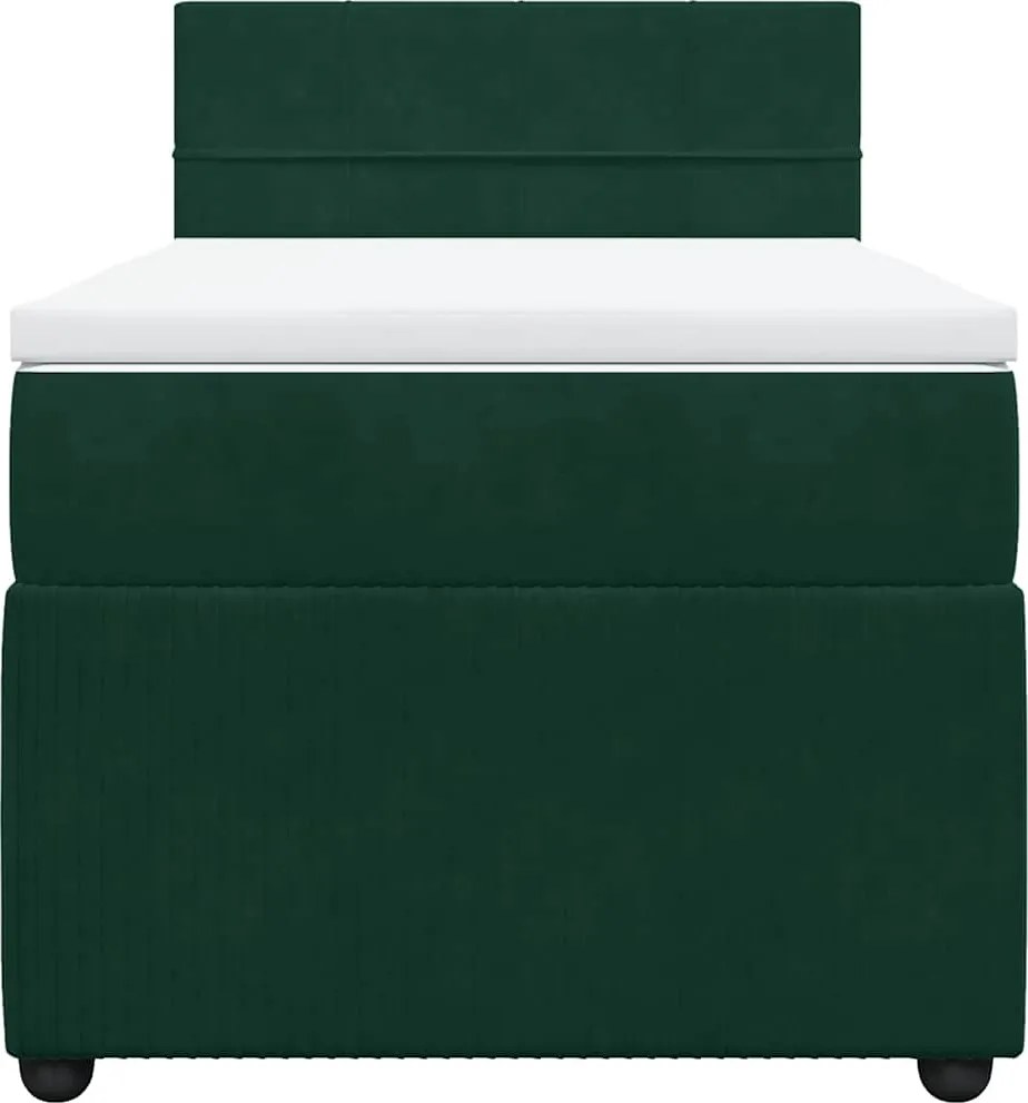 Box spring postel s matrací tmavě zelená 80 x 200 cm samet 3287599