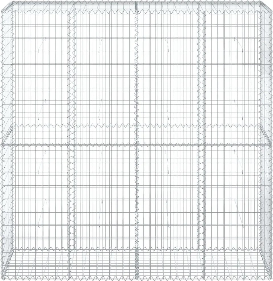 Gabionový koš s víkem 200 x 50 x 200 cm pozinkované železo 3295167