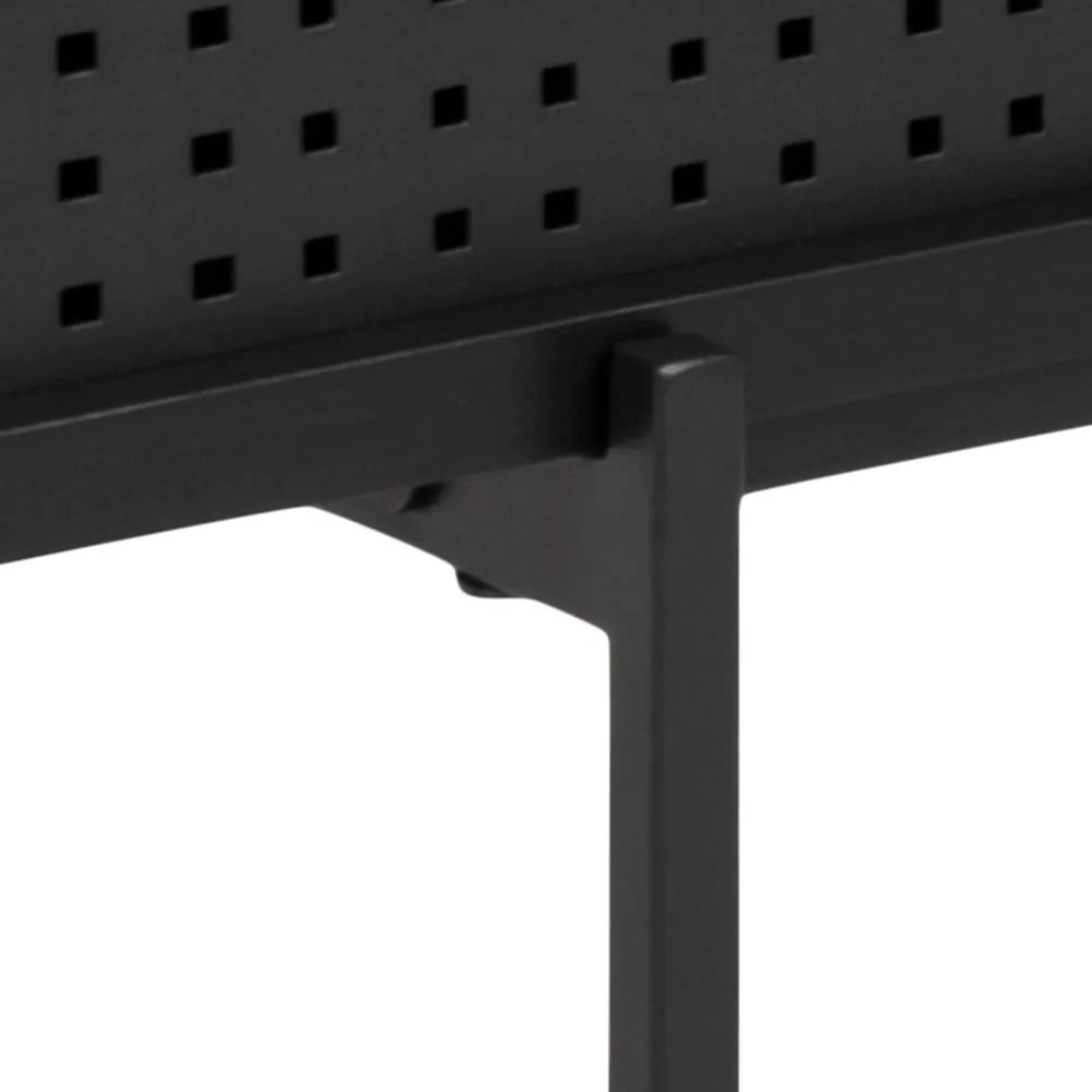 Černý TV stolek v dekoru jasanu 140x45 cm Angus – Actona