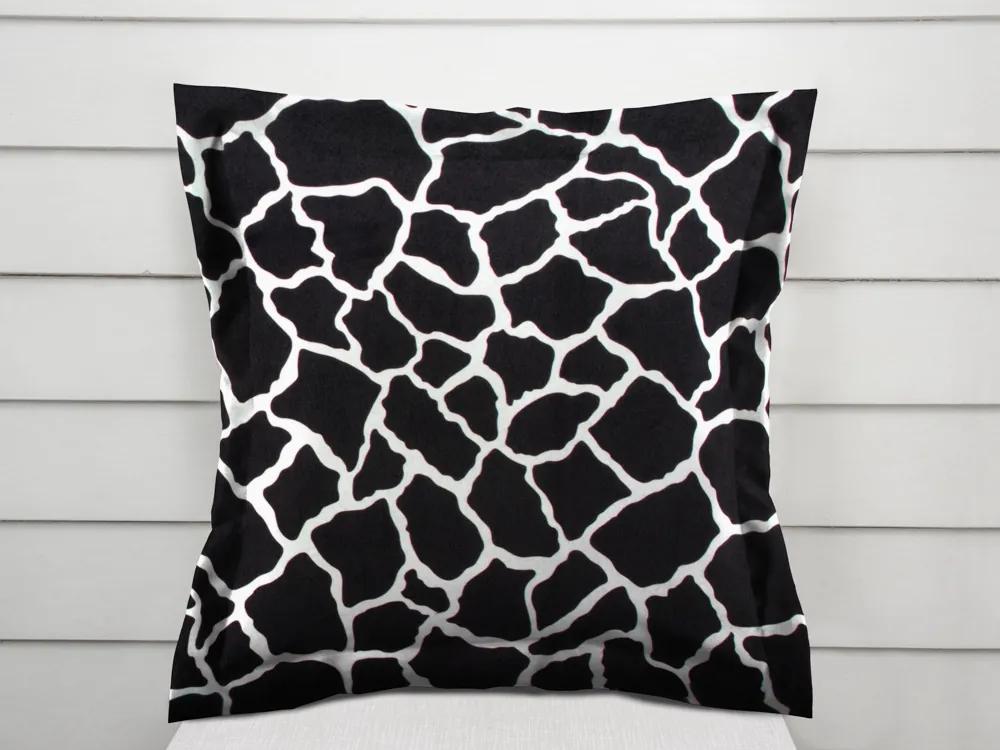 Biante Sametový povlak na polštář s lemem Tamara TMR-015 Černobílý žirafí vzor 30 x 50 cm