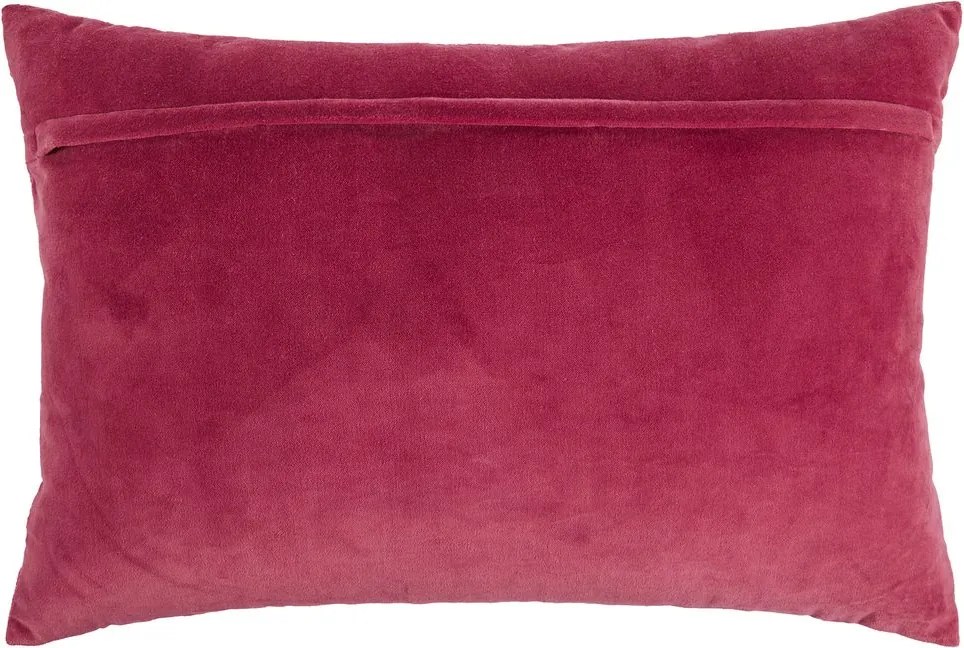 CHECKER VELVET Polštář 40 x 60 cm - červená/růžová
