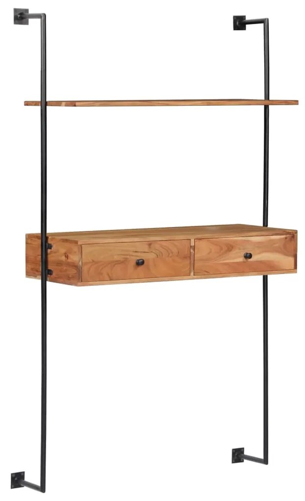 Nástěnný psací stůl 90 x 40 x 170 cm masivní akáciové dřevo 247694
