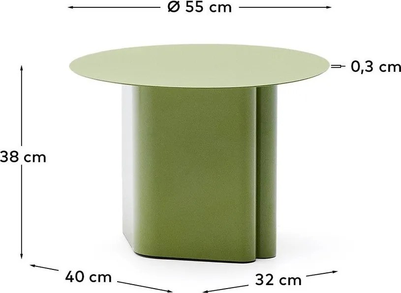 Kovový kulatý odkládací stolek ø 55 cm Arvin – Kave Home