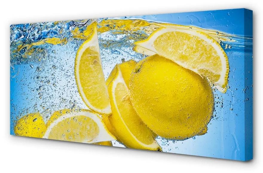 Obrazy na plátně Lemon ve vodě 125x50 cm