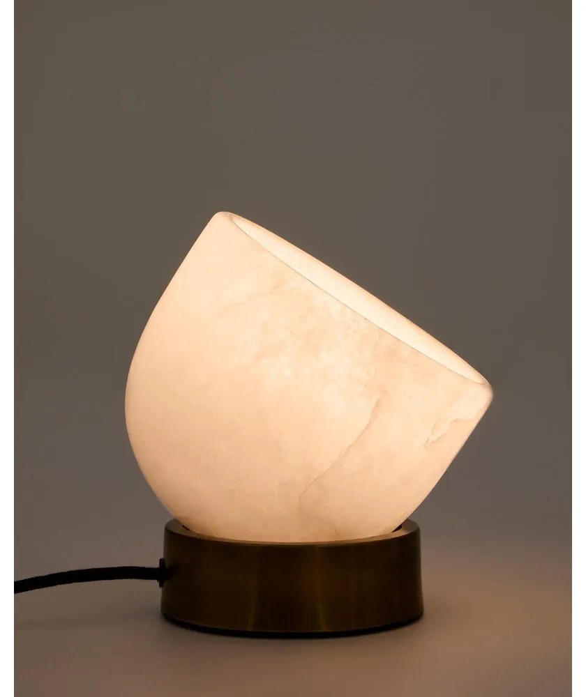 Krémová/v mosazné barvě stolní lampa (výška 17 cm) Shenli – Kave Home
