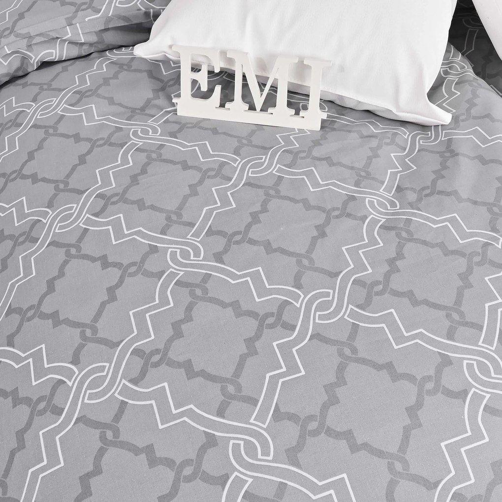 Povlečení bavlněné Dolce šedé EMI: Francouzský set1 220x200 + 2x (90x70)