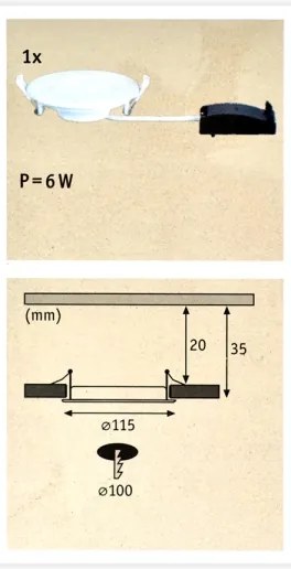 Paulmann 92061 - LED/6W IP44 Koupelnové podhledové svítidlo QUALITY LINE 230V