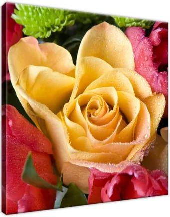 Tištěný obraz Orosená růže a květiny 30x30cm 1741A_1AI