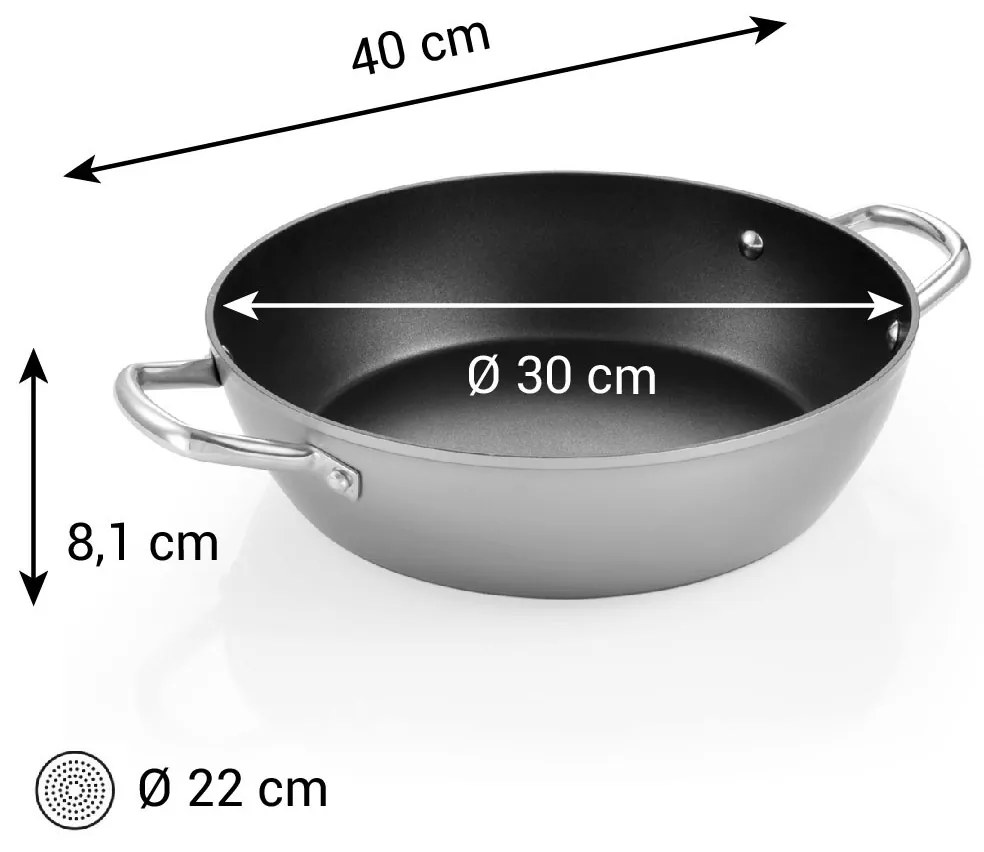 TESCOMA Pánev hluboká GrandCHEF+ ø 30 cm, 2 úchyty
