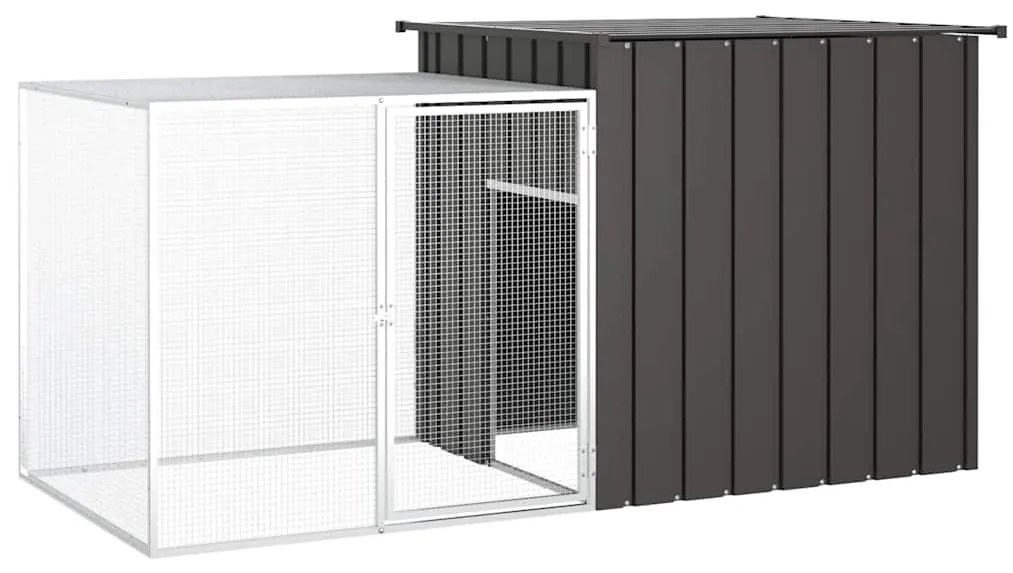 Klec pro kuřata antracitová 200 x 91 x 100 cm pozinkovaná ocel 171544