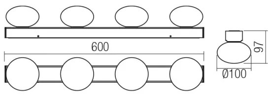 Redo 01-4309 - LED Koupelnové stropní svítidlo OVUM 4xLED/5W/230V IP44 chrom