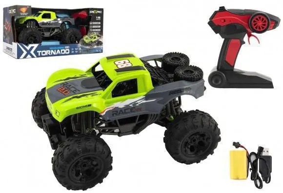 Teddies Auto RC terénní 4x4 zelené 29 cm na baterie + dobíjecí pack