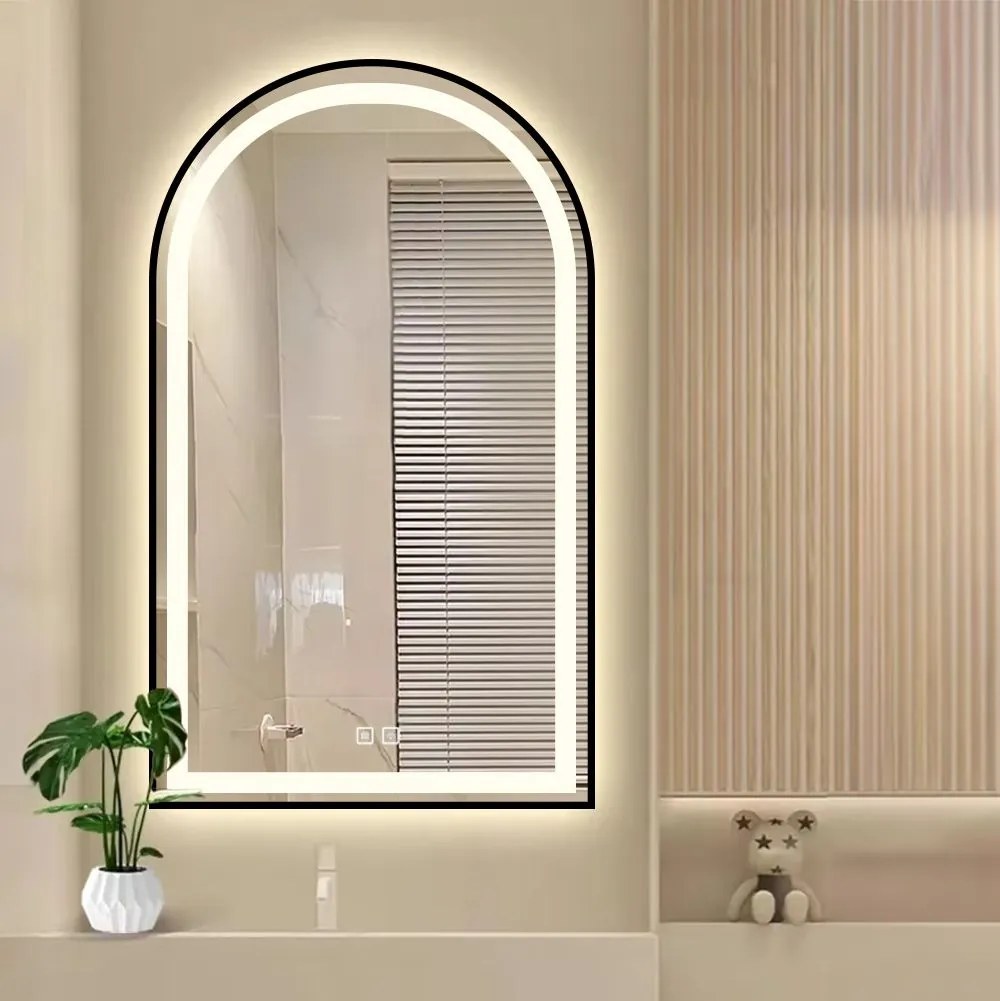 Tutumi Tutumi, LED zrcadlo 60x100cm s černým rámem, HOM-06504
