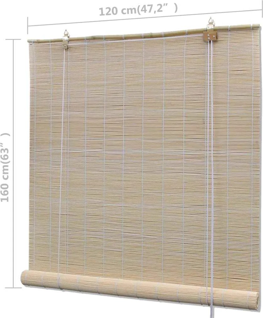 Zatemňovací rolety z přírodního bambusu 2 ks 120 x 160 cm 278742