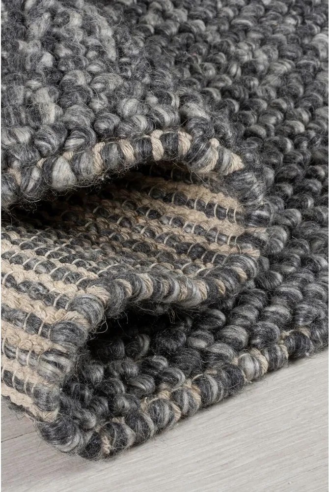 Ručne tkaný kusový koberec Minerals Dark Grey, 160x230, šedá, chodba / predsieň, Flair Rugs