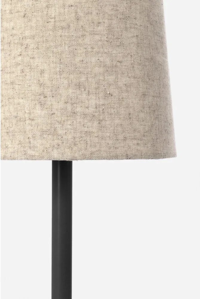 Černá/béžová kovová stolní lampa s textilním stínidlem (výška 60 cm) Assam – Bizzotto
