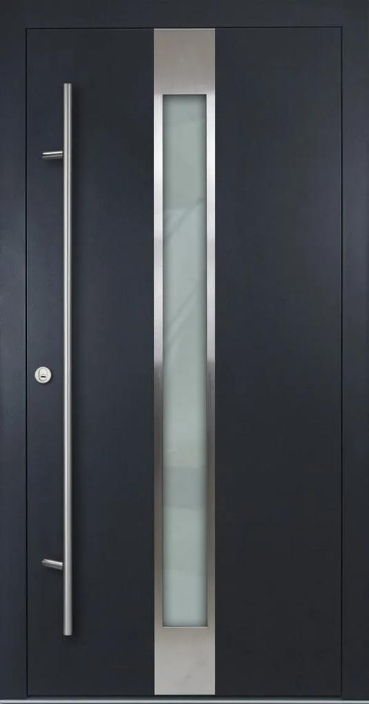 FM Turen - Feldmann & Mayer Vchodové dveře s ocelovým opláštěním FM Turen model DS05 Orientace dveří: Levé, otevírání dovnitř, Dekor: Antracit, Standardní rozměr dveří včetně rámu: 100 cm x 220 cm - vnější rozměr rámu